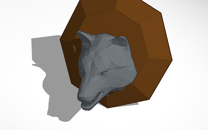 3D design wolf head - Tinkercad