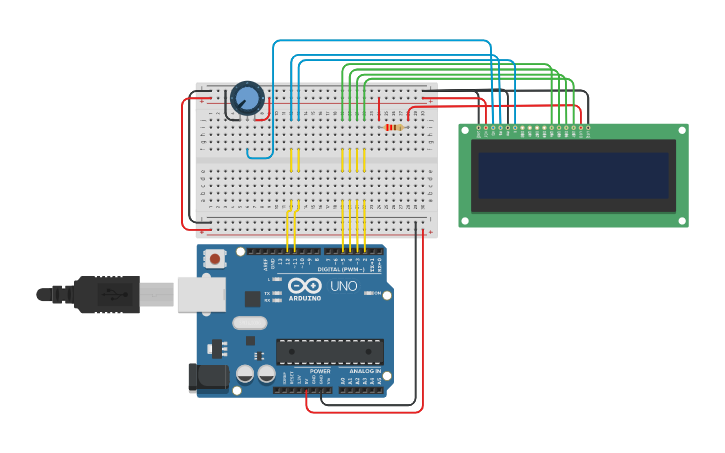 Circuit design Hello World! LCD Display - Tinkercad