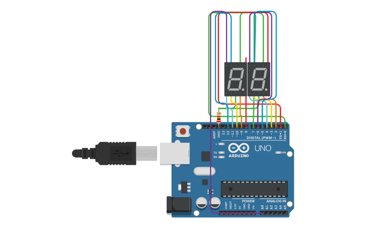 Circuit design SQUARE OF NUMBERS - Tinkercad