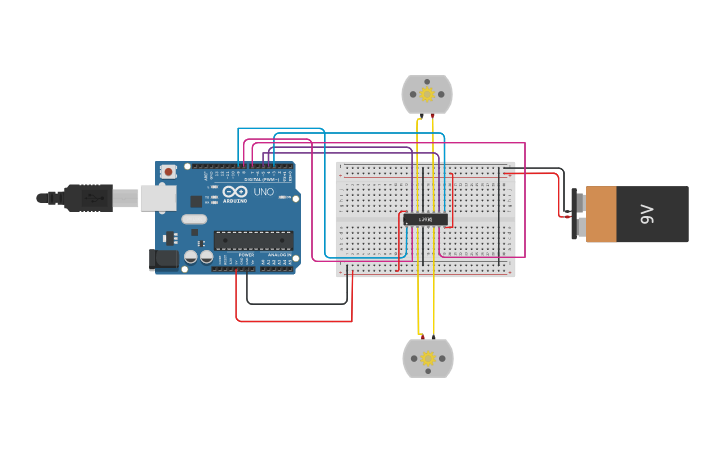 Circuit design L293d dc motor control with arduino - Tinkercad