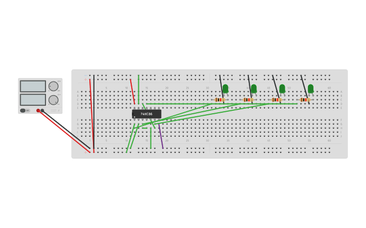Circuit design GRAY TO BINARY | Tinkercad