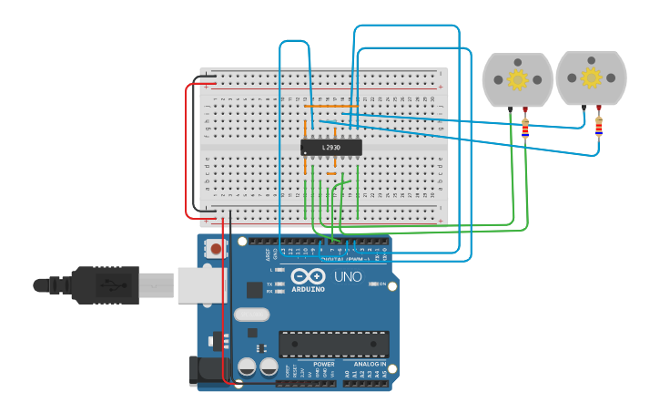 Circuit design ERC inductions (Arduino Car) - Advait Naresh Jishnani | Tinkercad