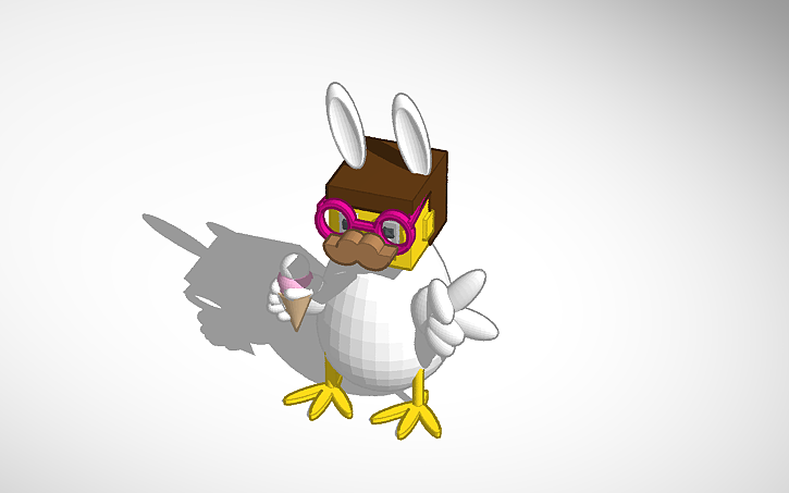 3D design Funny chicken - Tinkercad