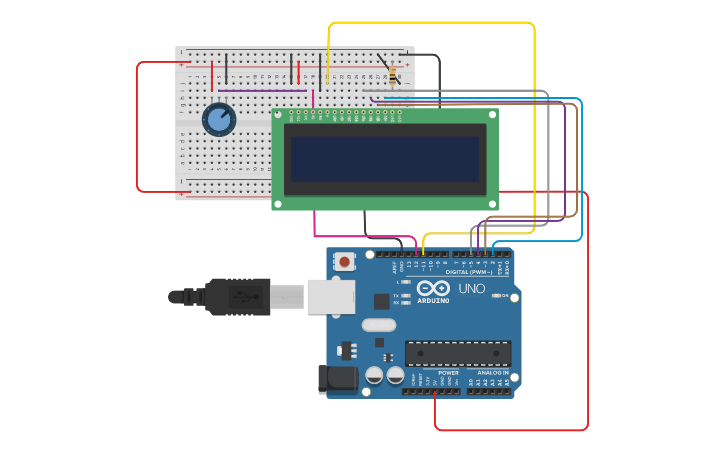Circuit design EXP 7:LCD with Arduino(221910308033)) | Tinkercad