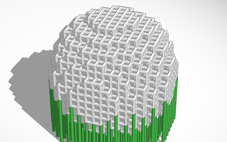 3D design 65-mm Diameter Grid Sphere (With Support Material) | Tinkercad