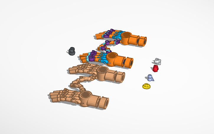 3D design Joint's and sockets of a hand - Tinkercad