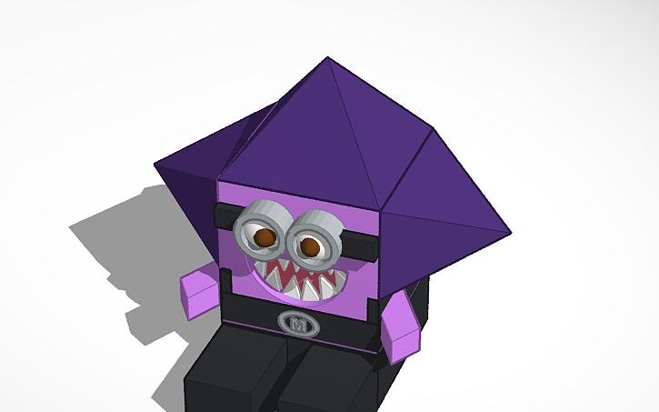 3D design evil purple minion monster - Tinkercad