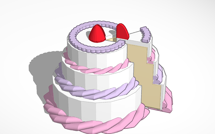 3D design Strawberry Cake | Tinkercad