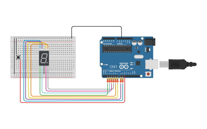Circuit design 7segment - Tinkercad
