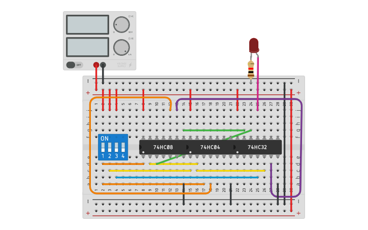 Circuit Design Realization Of Function Using Basic Gates Tinkercad