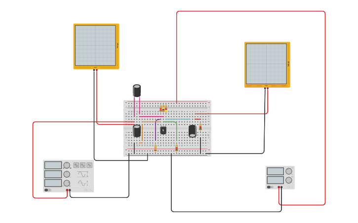 Circuit design RC COUPLED CE AMPLIFIER - Tinkercad