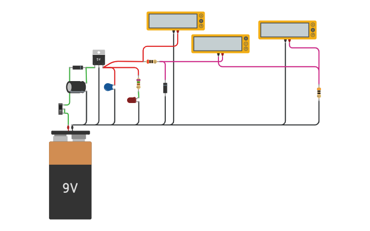 Circuit design MCU power supply 5V and 3V. | Tinkercad