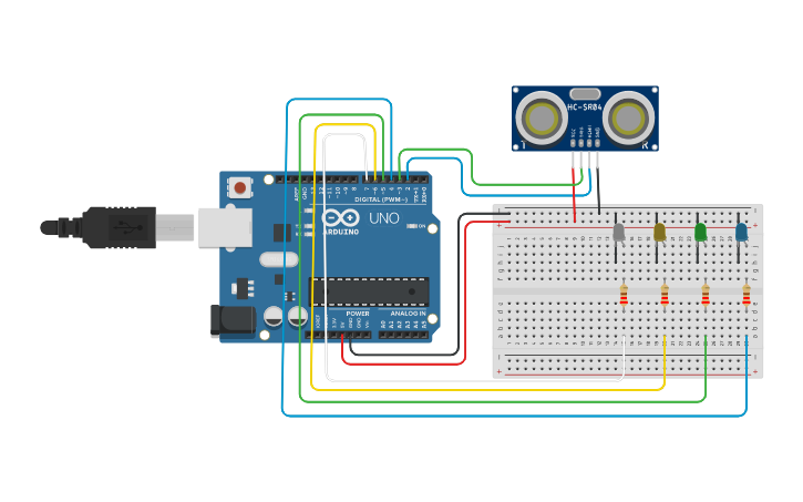 Circuit design Sensor Ultrasónico-Eu Cortez 2B - Tinkercad