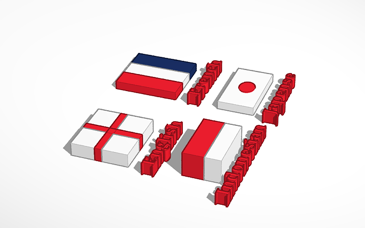 3D design Flags Of The World Part 1 - Tinkercad