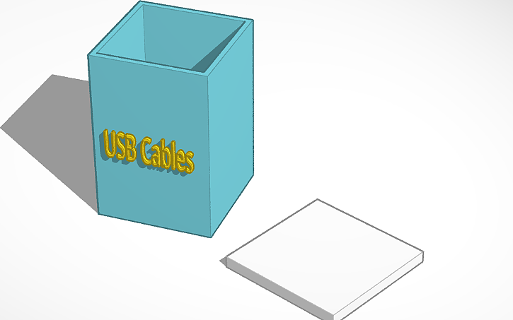 3D design USB Cables Box - Tinkercad