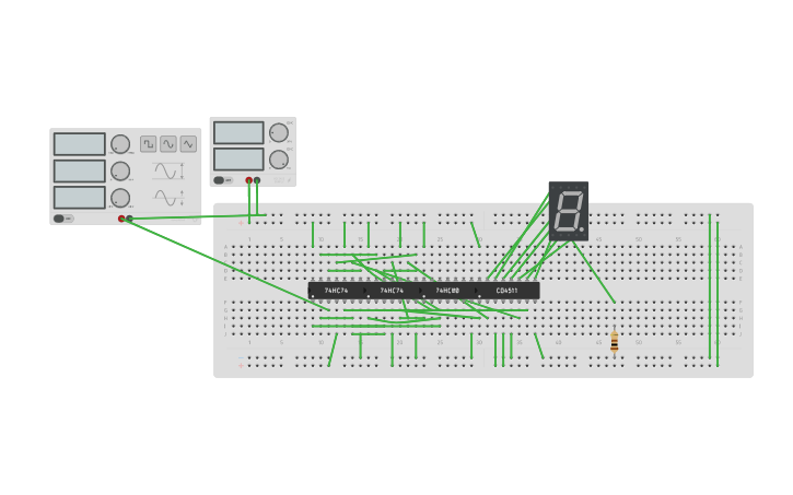 Circuit design DFF | Tinkercad