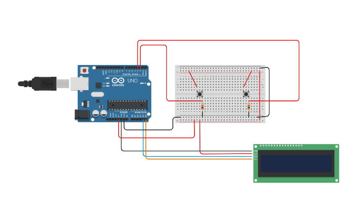 Circuit design Interrupt Display - Tinkercad