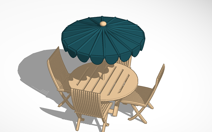 3D design Picnic table - Tinkercad