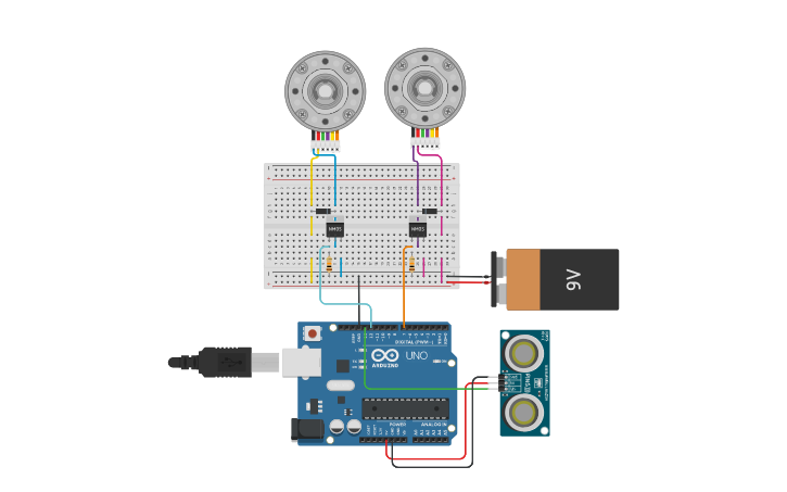 Circuit design Automatic door - Tinkercad