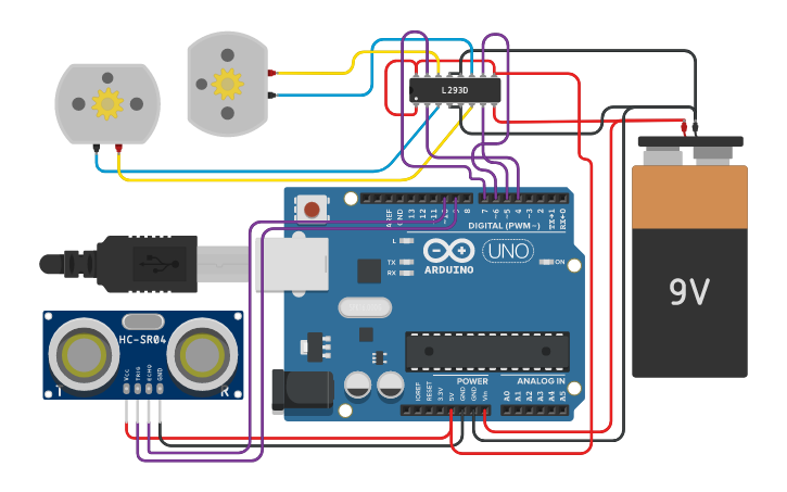 Circuit design Obstacle Avoiding Robot using Arduino and Ultrasonic ...