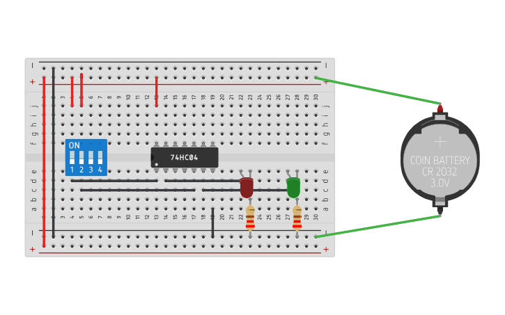 Circuit design Circuito compuerta NOT - Tinkercad