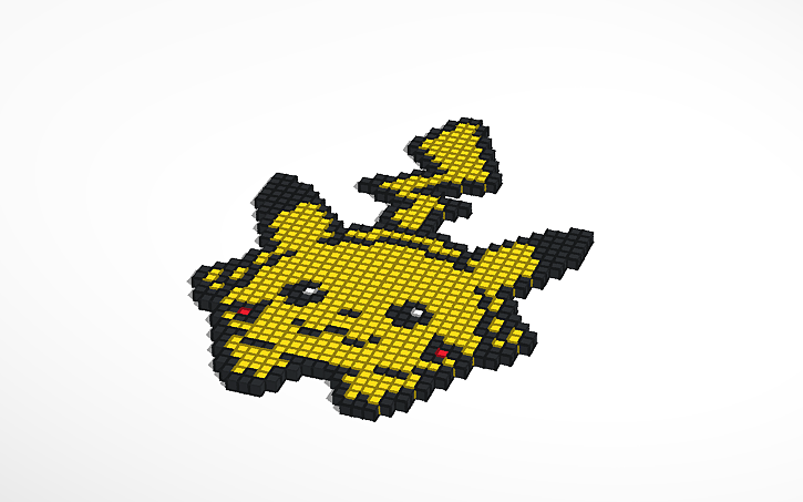 3D design Pixel Art Pikachu | Tinkercad