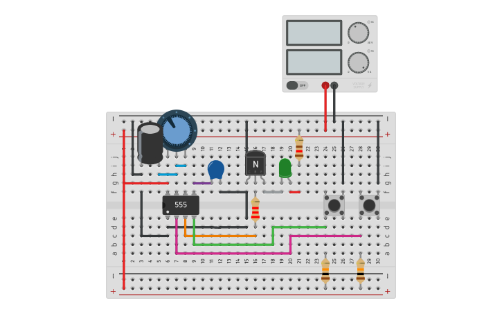 Circuit design Tempo NE555 M/A - Tinkercad