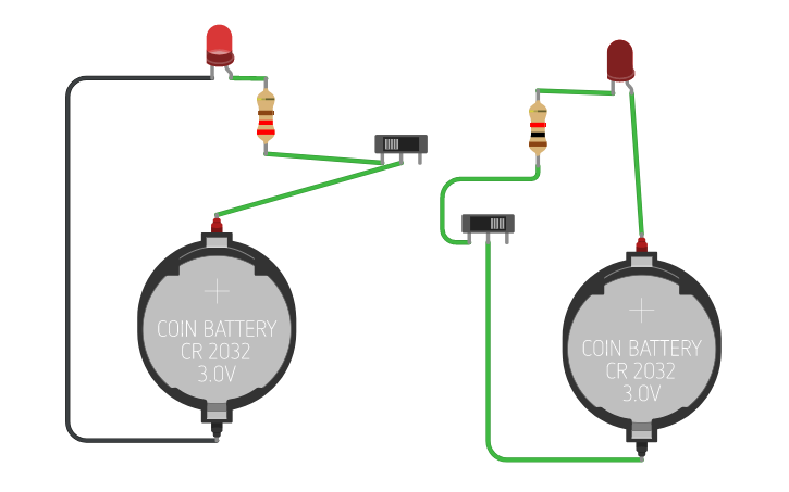 Circuit design LED + Switch - Tinkercad