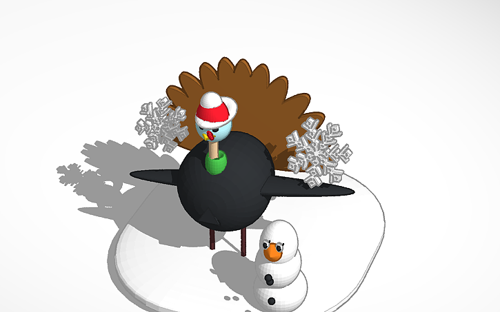 3D design Turkey in winter - Tinkercad