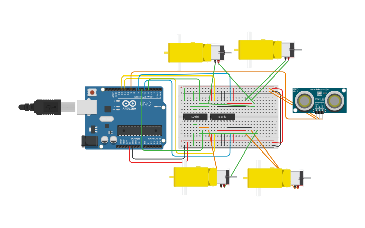 Circuit design Robot - Tinkercad