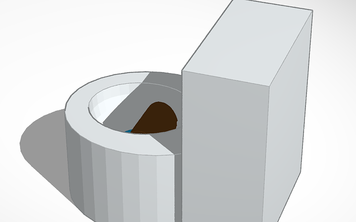 3D design Toilet with poop - Tinkercad