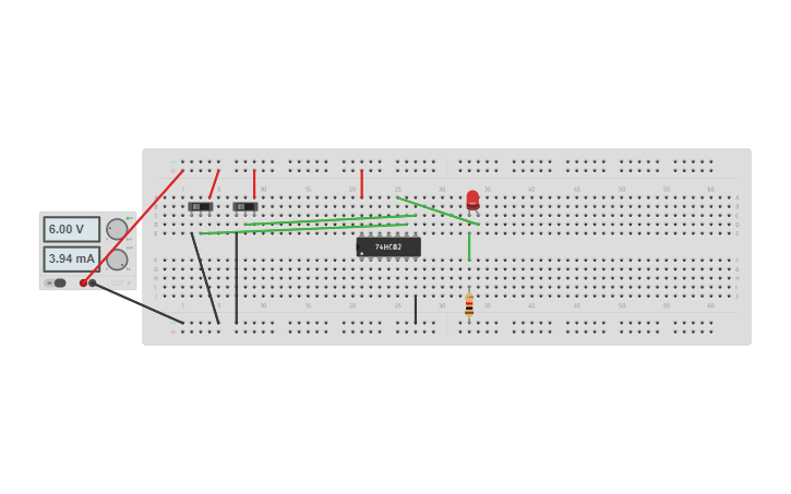 Circuit design 7402 | Tinkercad
