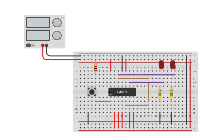 Circuit design 2 Bit Binary Counter - New | Tinkercad Circuit design 2 Bit Binary Counter - New | Tinkercad