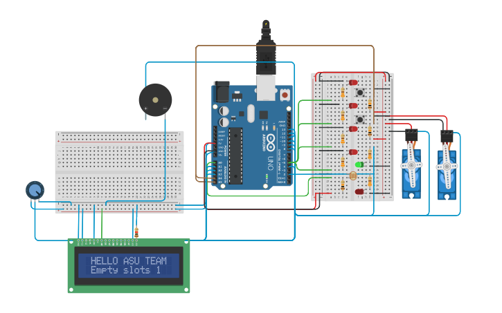 Circuit design Smart Garage design - Tinkercad