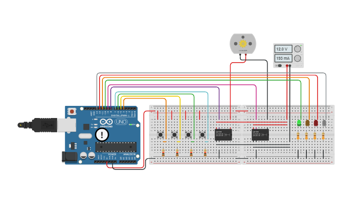 Circuit design Practica Calificada 2 - Tinkercad