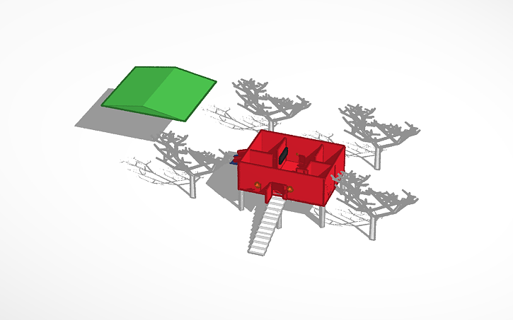 3D design 75% tree house - Tinkercad