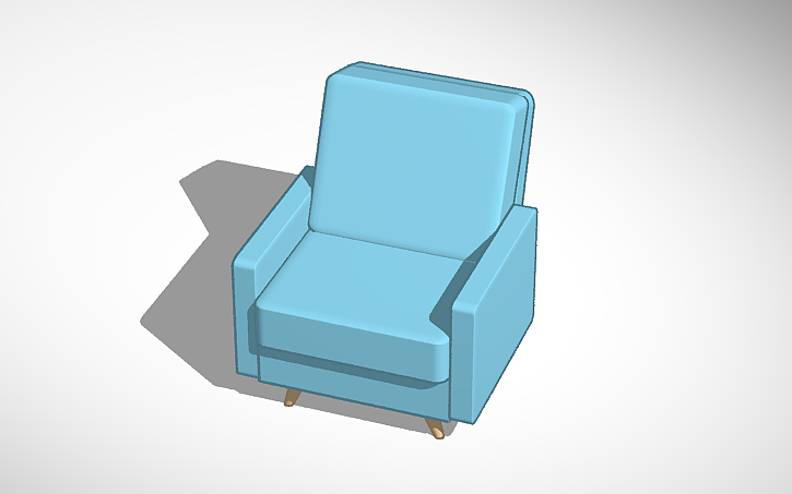 3D design Couch Sofa Single Seater - Tinkercad