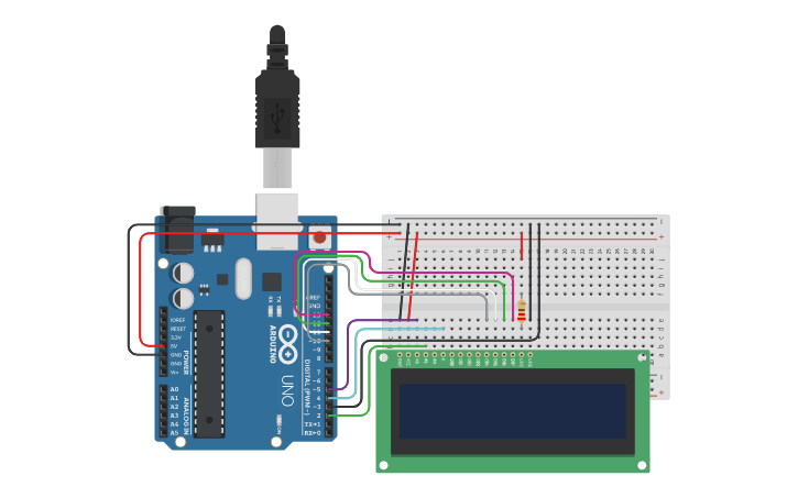 Circuit design LCD - Tinkercad