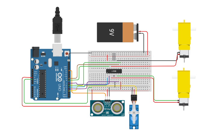 Circuit design Carrito - Tinkercad