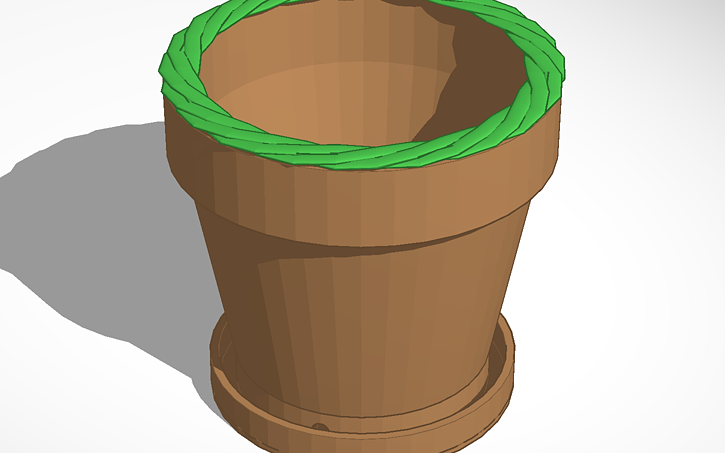 3D design Flower Pot w/ Dainage Cup - Tinkercad