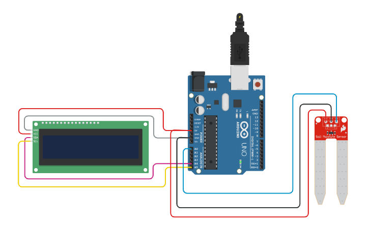 Circuit design Copy of LCD 16x2 con I2C - Tinkercad