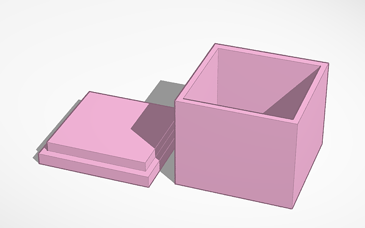 3D design Box with lid - Tinkercad