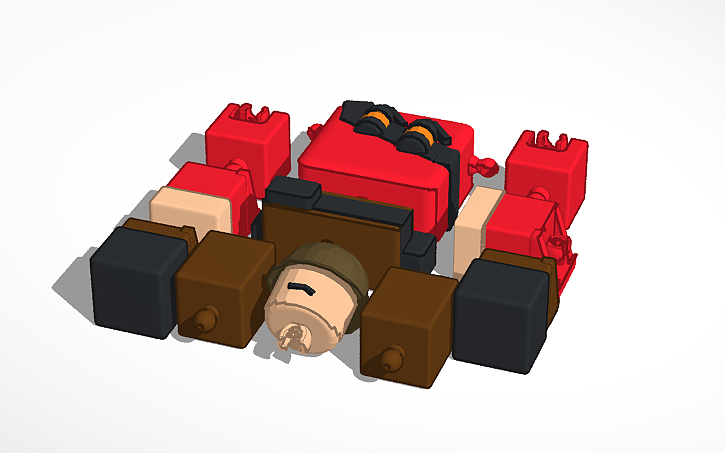 3D design Roblox TF2 Soldier - Tinkercad