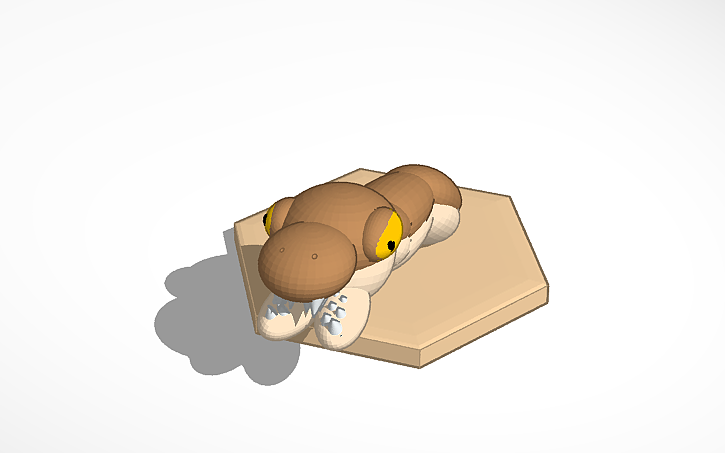 3D design desert worm (normal) - Tinkercad