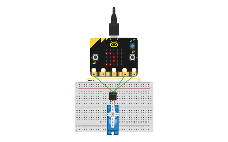 Circuit design Servo Spin - Tinkercad