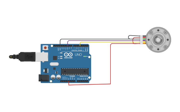 Circuit design Speed Control Of DC Motor with encoder - Tinkercad