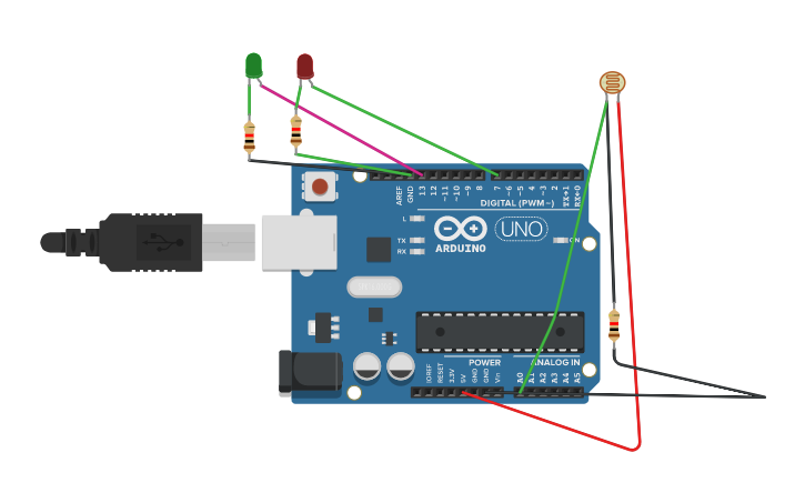 Circuit design CIRCUIT DESIGN LDR SENSOR - Tinkercad
