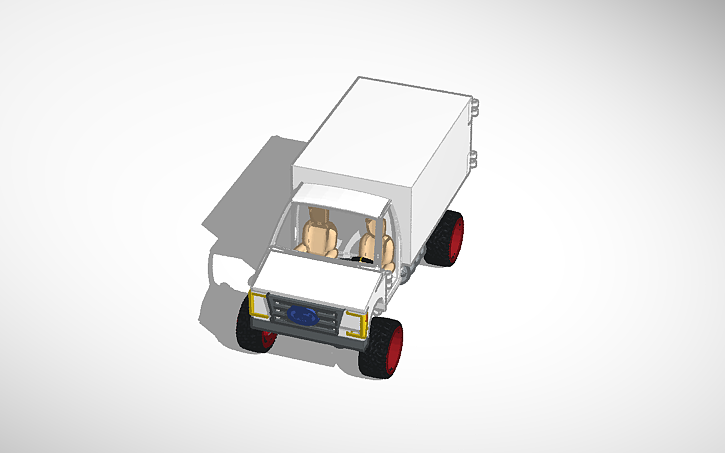 3D design lifted moving van - Tinkercad