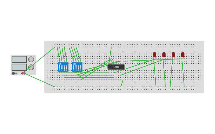 Circuit design First Breadboard | Tinkercad