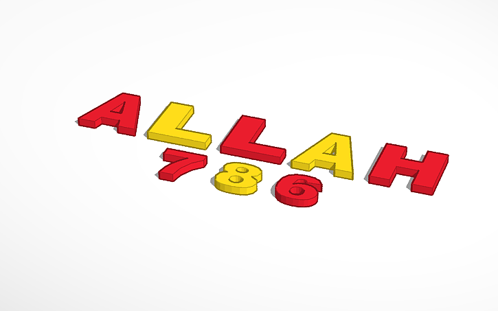 3D design Allah-786 | Tinkercad